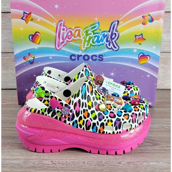 CROCS | Shoes | New Crocs X Lisa Frank Printed Pink Mega Crush Platform ...